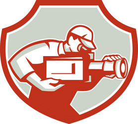 Film crew cameraman shooting filming camera Vector Image