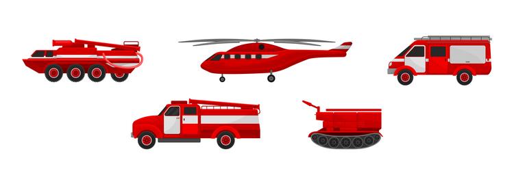 Red transportation for firefighting or fire Vector Image