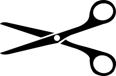 Scissor sign flat icon style scissors black Vector Image
