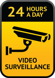 Video surveillance sign cctv label Royalty Free Vector Image