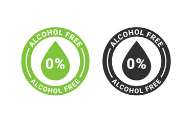Alcohol free label icon zero Royalty Free Vector Image