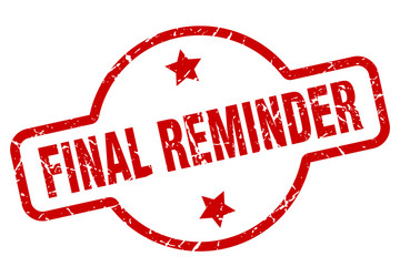 Square grunge red final reminder stamp Royalty Free Vector