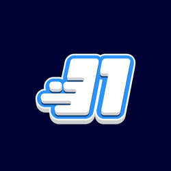 Number 11 3d speed icon Royalty Free Vector Image