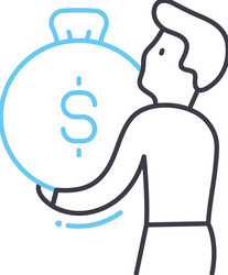 Rich person line icon outline symbol Royalty Free Vector