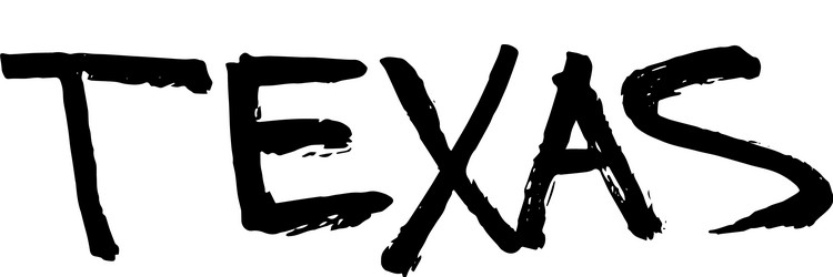 Texas state handwriting isolated on white Vector Image