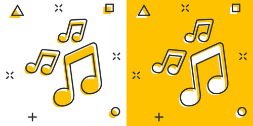 Cartoon music icon in comic style sound note sign Vector Image
