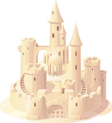 Fantasy castle sand sandcastle Royalty Free Vector Image