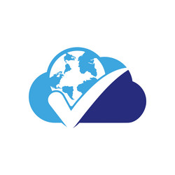 Globe check logo design Royalty Free Vector Image