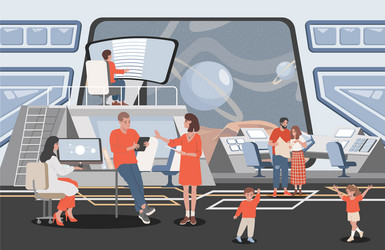 Space mission control center rocket launch Vector Image