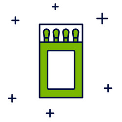 Filled outline open matchbox and matches icon Vector Image