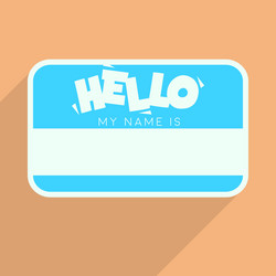 Hello name tag Royalty Free Vector Image - VectorStock