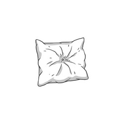 Black and white hand drawn pillow set - different Vector Image