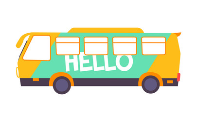 A cartoon bus transport Royalty Free Vector Image