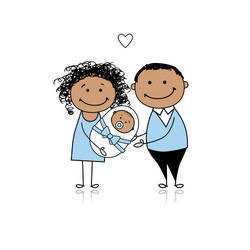 Happy family with love drawing sketch Royalty Free Vector