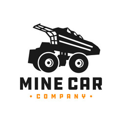 Coal mine heavy equipment logo Royalty Free Vector Image