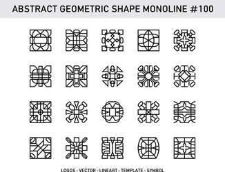 Abstract geometric shape monoline 40 Royalty Free Vector