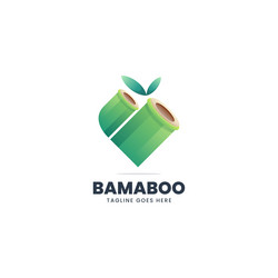 Bamboo leaves with circle logo Royalty Free Vector Image