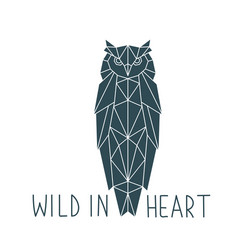 Owl in geometric style wild bird Royalty Free Vector Image