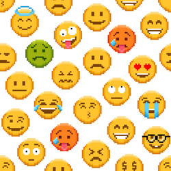 Emoji texture seamless pattern with funny Vector Image