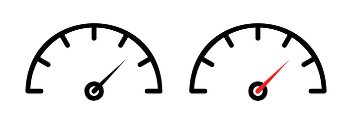 Speedometer icon set car speed odometer symbol Vector Image