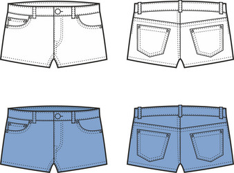 Womans jeans front and back Royalty Free Vector Image