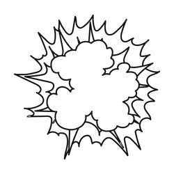 Explosion icon in outline style isolated on white Vector Image