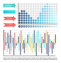 Infographics with arrowheads charts information Vector Image