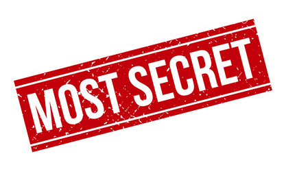 Most secret rubber stamp red secret rubber Vector Image