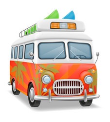 Retro minivan 02 Royalty Free Vector Image - VectorStock