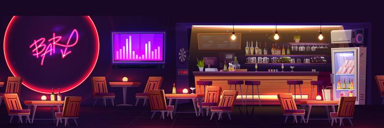Bar counter interior cartoon Royalty Free Vector Image