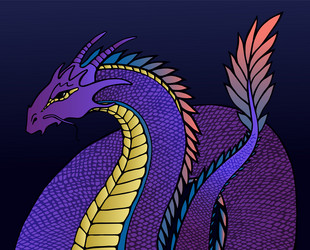 Drawing graphic dragon very beautiful Royalty Free Vector