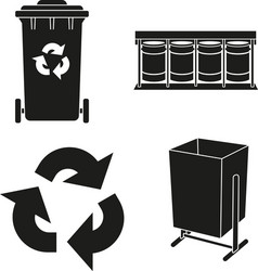 Black and white full trash bag silhouette Vector Image