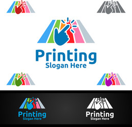 Global printing company logo design for media Vector Image