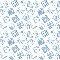 Mathematics colored seamless pattern - math Vector Image