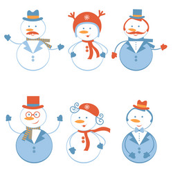 Couple snowmen Royalty Free Vector Image - VectorStock