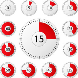 8 seconds countdown timer icon set time interval Vector Image
