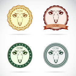 Farm Animal Cow Labels Royalty Free Vector Image