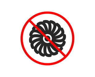 Fan engine icon jet turbine sign Royalty Free Vector Image