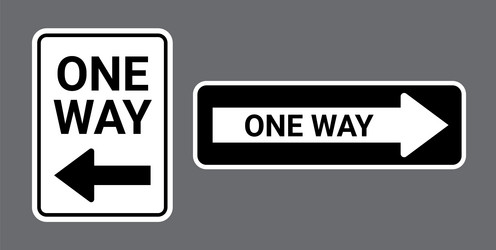 One way road sign traffic direction arrow Vector Image