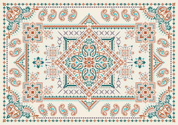 Rectangular bandana print design for rug carpet Vector Image