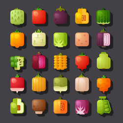 Square shaped food icon set Royalty Free Vector Image
