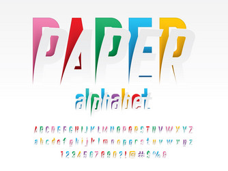 Paper fold font Royalty Free Vector Image - VectorStock