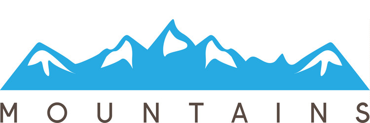 Green mountains flat style isolated Royalty Free Vector