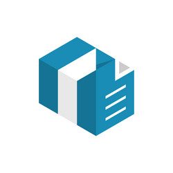 Animal fox box outline logo design Royalty Free Vector Image