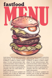 Beef hamburger vintage poster colorful Royalty Free Vector
