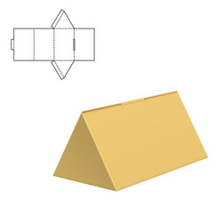 Triangle shape paper bag packaging diecut template