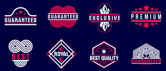 Premium best quality emblems set badges and logos Vector Image