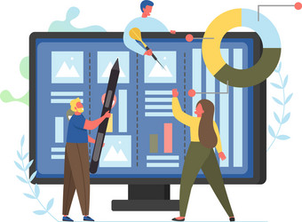 Project management flat style design Royalty Free Vector