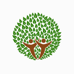 Tree of people shapes for community team concept Vector Image