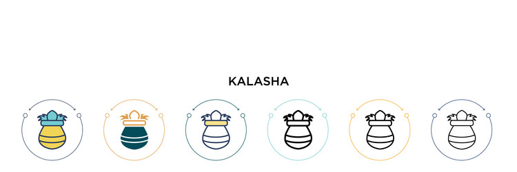 Kalasha outline icon thin line black Royalty Free Vector